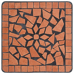 TEWTX7 Mosaic Accent Table Patio Side Table End Table Coffee Table Plant Stand 13.8" x 13.8" x 22" Plant Shelf for Patio Porch Beach Theme Balcony Back Deck Pool Indoor Outdoor Coffee