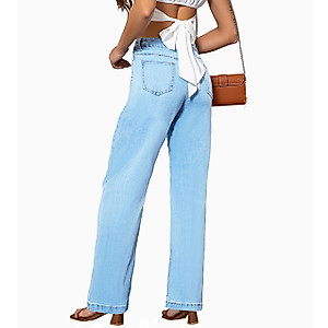 ETTELO Womens Jeans High Waisted Straight Leg Loose Stretchy Lightweight Tummy Control Trendy Jeans for Women 2025