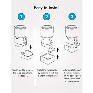 PETLIBRO Two-Way Pet Meal Splitter, Multiple Cat Feeder Accessories for Two Cats or Dogs, Same Time Feeding Food Dispenser Suitable for Automatic Cat Feeder Model PLAF001, PLAF101,PLAF002