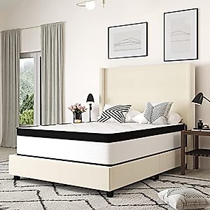 Merrick Lane Hulen 12 Inch Extra Firm Full Hybrid Pocket Spring & CertiPUR-US Certified Foam Mattress in a Box