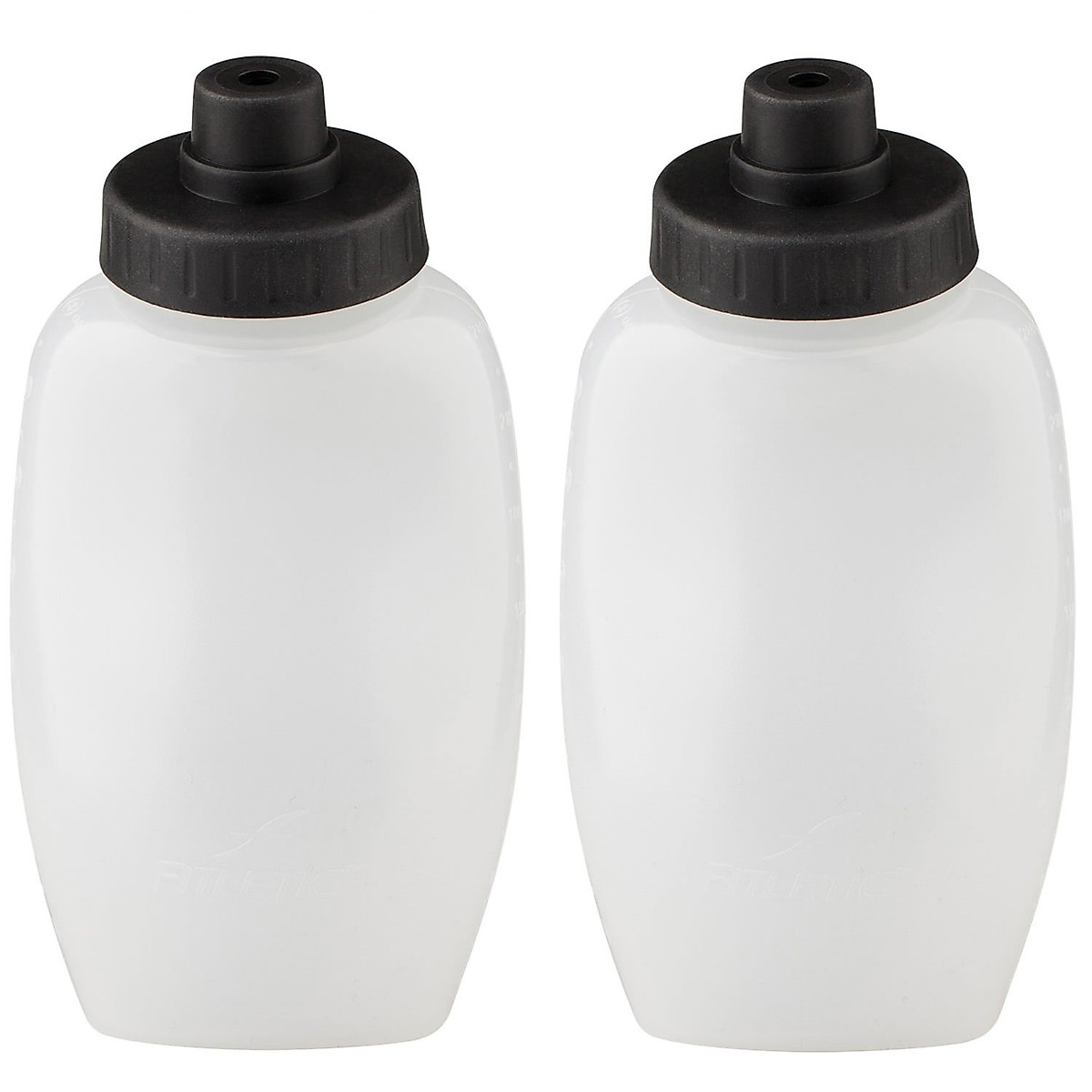 Fitletic Running Water Bottle Pair 12 Oz Black Cap | Replacement Bottle | Hydration Bottle | RB12-01
