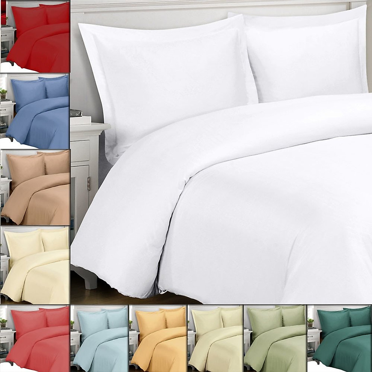 Full/Queen White Silky Soft 100% Luxury Viscose Made from Bamboo, Duvet Covers 100% Viscose from Bamboo Duvet Cover Sets