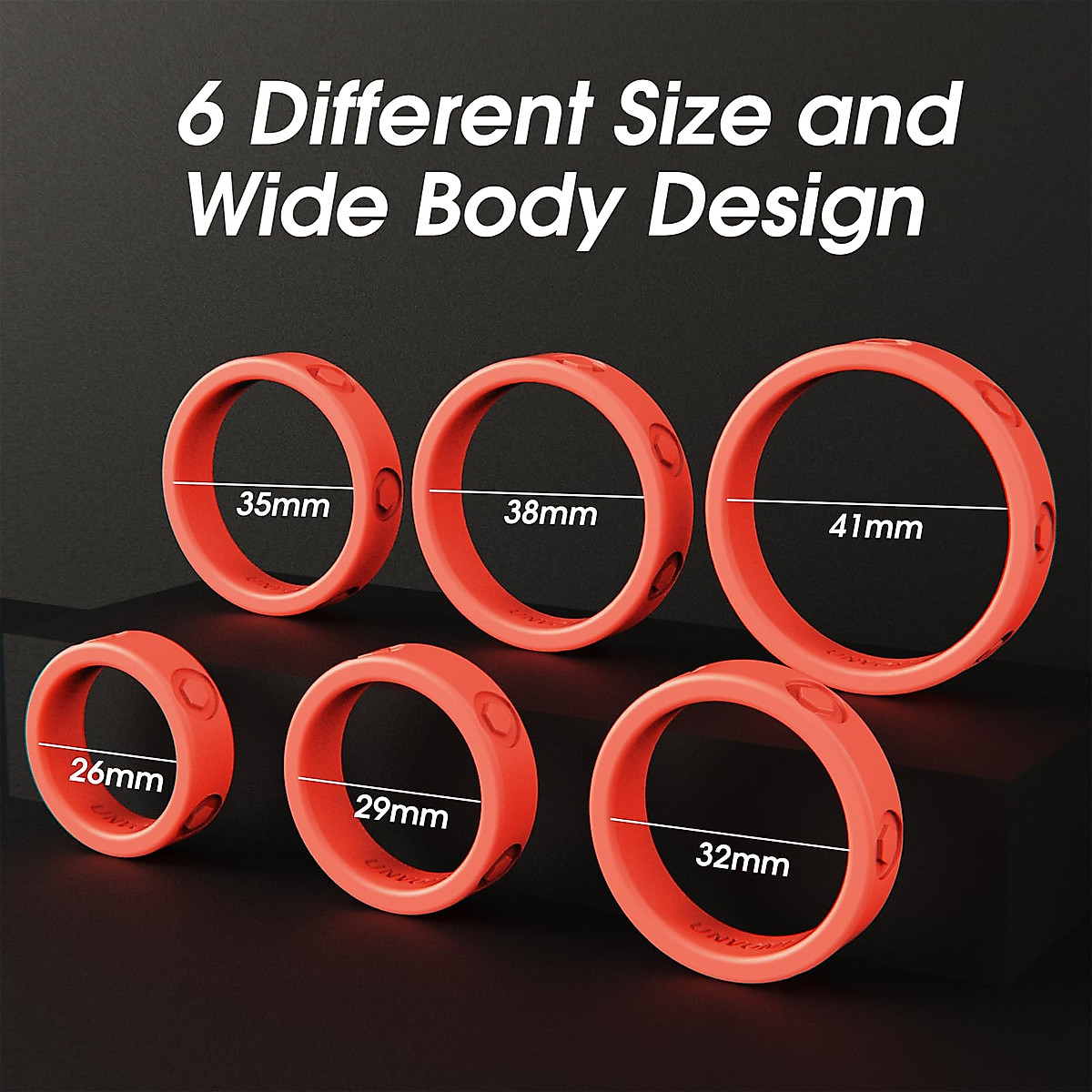 6 PCS Penis Ring Set, 6 Different Sizes Silicone Adult Cock Ring Sex Toy for Men - Cock Ring for Couple Game Pleasure with Soft Material for Enhancing Long Erection & Training