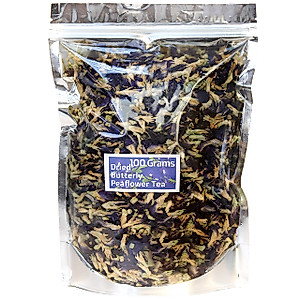 Butterfly Pea Flower Tea (3.52 Oz) Healthy herbal tea caffeine free and gluten free. Flower tea made with single ingredient for healthy skin and hair