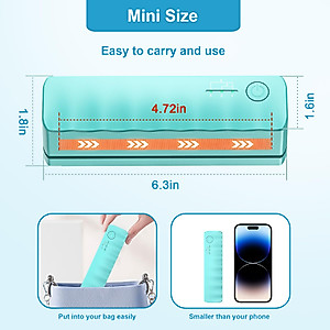 Mini Heat Sealer for Plastic Bag: Portable Handheld Resealer Machine for Mylar Bags Food Storage Snacks Freshness, 5 Adjustable Gears Chip Bag Sealer (Carbon black) (green)