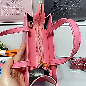 Protect Black Women Purse Vegan Leather Bag,Fashion Tote Bag for Women with Shoulder Strap & Zipper handbags（BLACK）