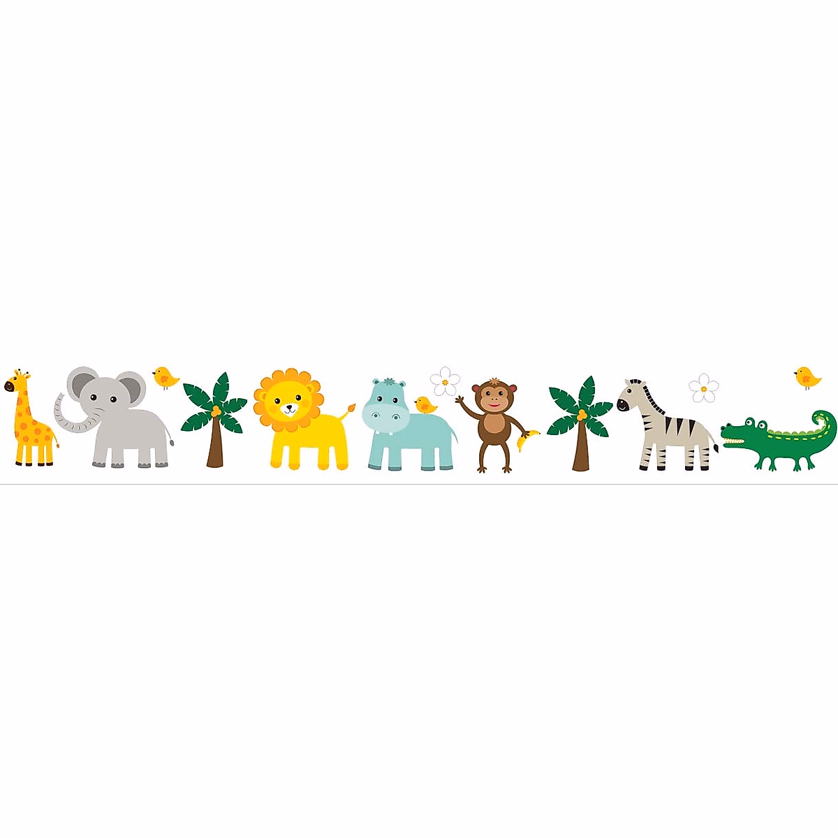 Firefly Home & Kids Lighting Jungle Animals Semi Flush Mount Light Fixture 3-Light, Fabric Shade with Acrylic Diffuser, 16" W x 13" H, Nursery Room, Children's Bedroom, Kids Bedroom, Playroom