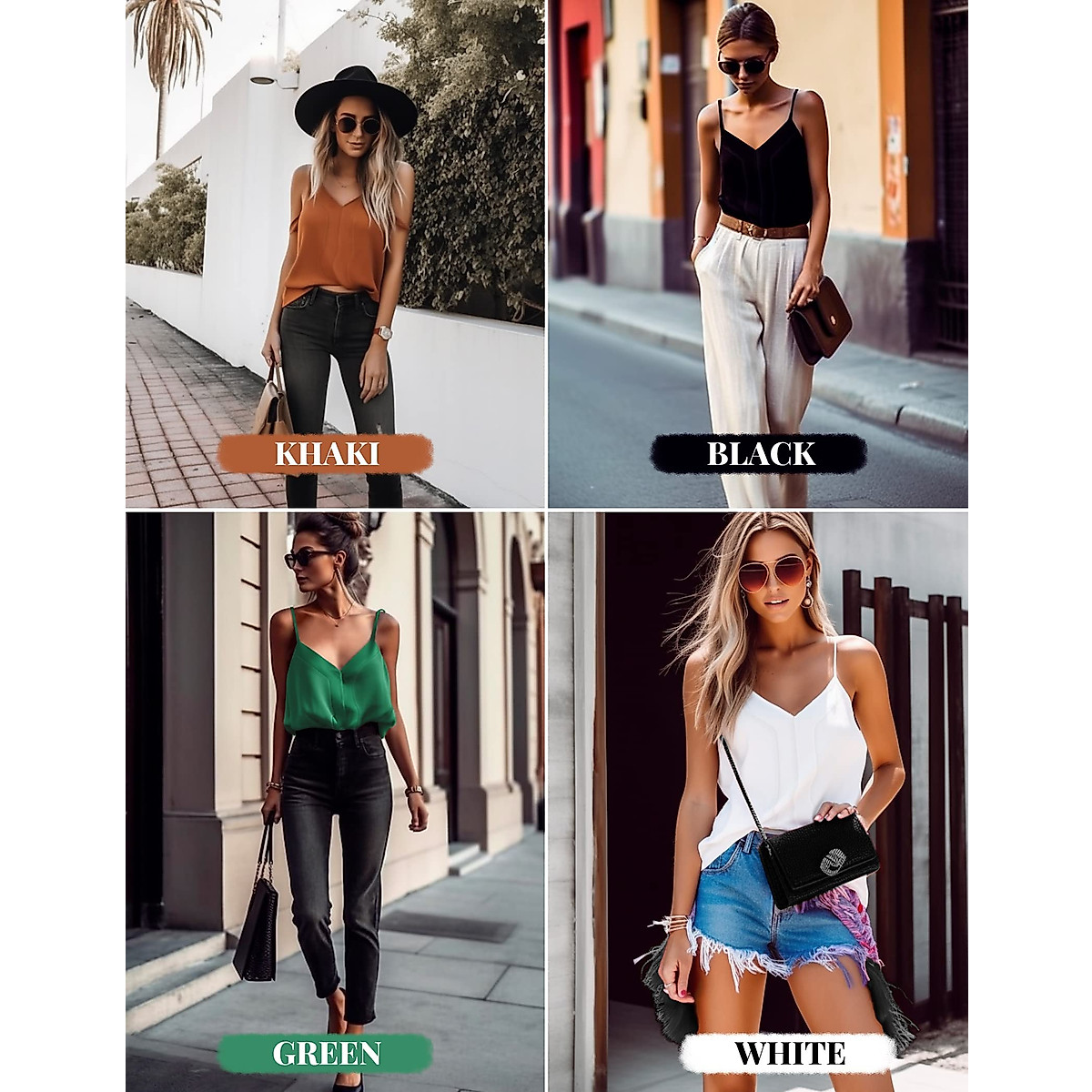 Ekouaer Women's Silk Satin Camisole Tank Tops V Neck Sleeveless Spaghetti Straps Blouse Casual Racerback Shirt(Peach,XL)