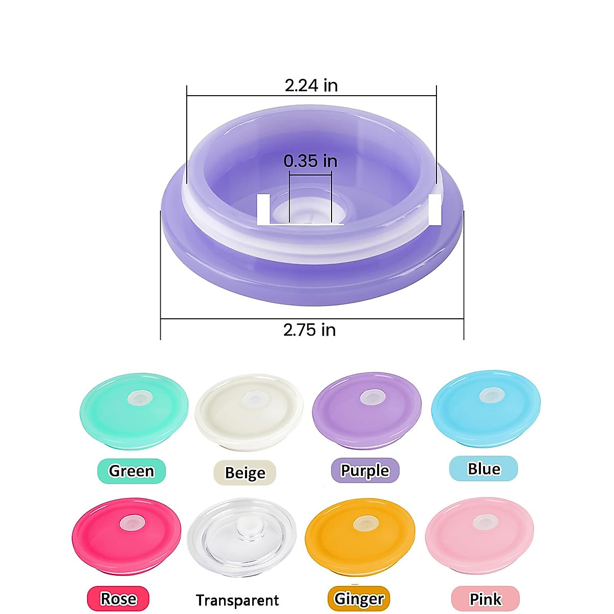8 PackColorful Acrylic Lids for 16 oz Glass Cups, Spill Proof and Reusable Tumbler Replacement Lids, Suitable for Beer Cans, Water Cups and Glasses, Replacement Lids for Drinking Beer Glasses