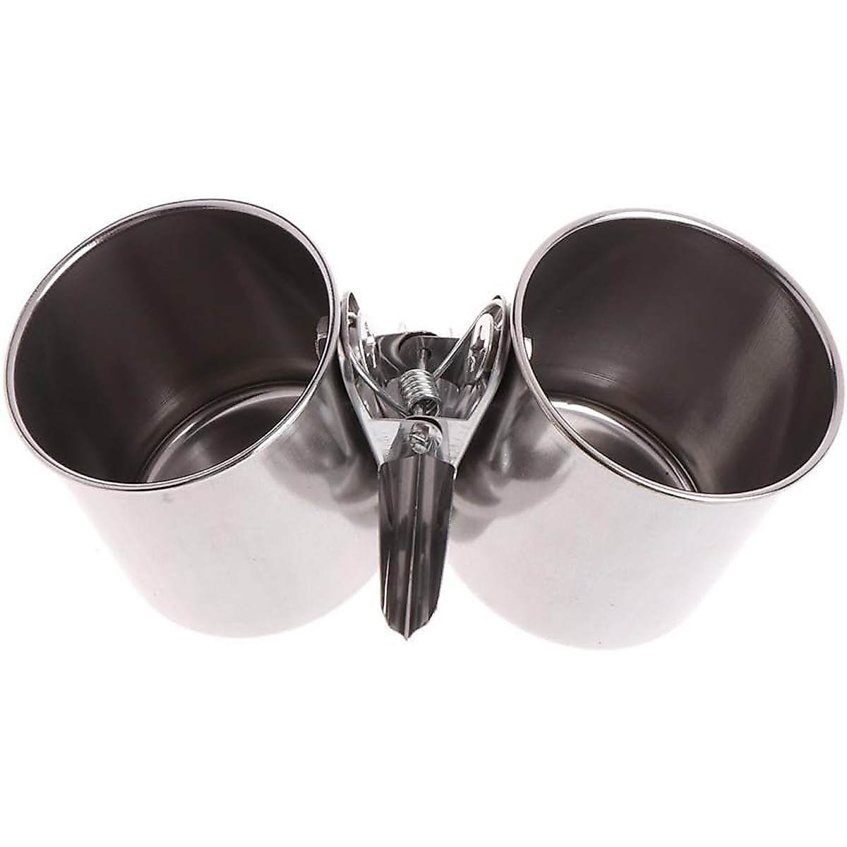 Parrot Feeding Cups Hanging Pet Animal Stainless Steel Birdcage Bowls Bird Bowls for Cage Parakeet Bird Cage Accessories Suitable Small and Medium Bird Pet Supplies