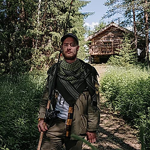 Explore Land Cotton Shemagh Keffiyeh Tactical Desert Scarf Neck Head Wrap with Tassel for Men Women