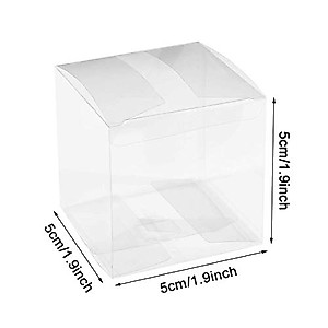GGOUPTY 30 PCS Clear Candy Box 2"x 2"x 2" Favor Gift Boxes Transparent Plastic Cube Boxes for Cupcakes Christmas Wedding Party