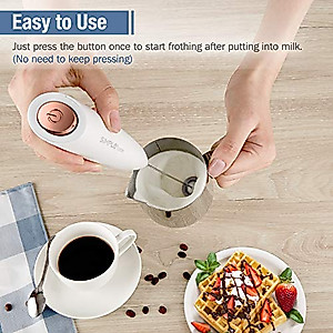 SIMPLETaste Milk Frother Handheld Battery Operated Electric Foam Maker, Drink Mixer with Stainless Steel Whisk and Stand for Cappuccino, Bulletproof Coffee, Latte