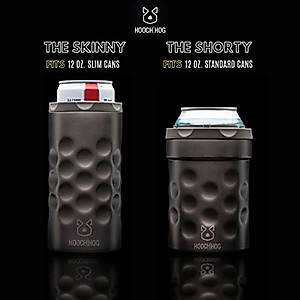 Hooch|Hog Soda Can Holder & Beer Coozies For Bottles & Cans | Can Cooler Insulated for 12 oz. Standard Size Cans | "The Shorty" Collection (Black Leopard)