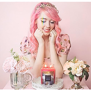 Village Candle Unicorn Dreams Large Glass Apothecary Jar Scented Candle, 21.25 oz, Pink