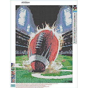 Apomelo Diamond Art Kit Football Super Football Bowl Diamond Art Painting Kit for Adults Football Soccer Sport Diamond Art Painting with Diamond Gem Art Crafts for Decor,12x16 inches