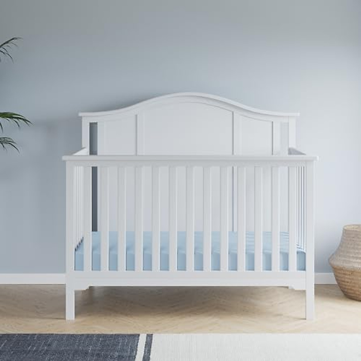 Child Craft Cottage Arch Top 4-in-1 Convertible Crib, Baby Crib Converts to Day Bed, Toddler Bed and Full Size Bed, 3 Adjustable Mattress Positions, Non-Toxic, Baby Safe Finish (Matte White)