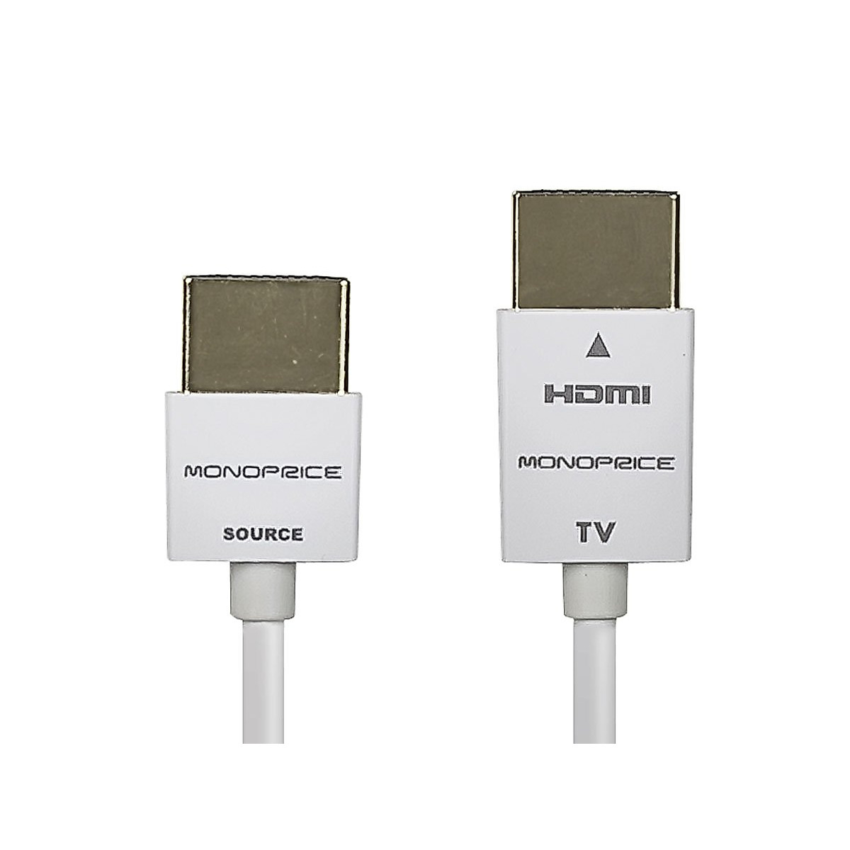 Monoprice Ultra Slim Series 6ft 10.2Gbps High Performance HDMI® Cable w/RedMere® Technology Supports Ethernet, 3D, 4K and Audio Return - White