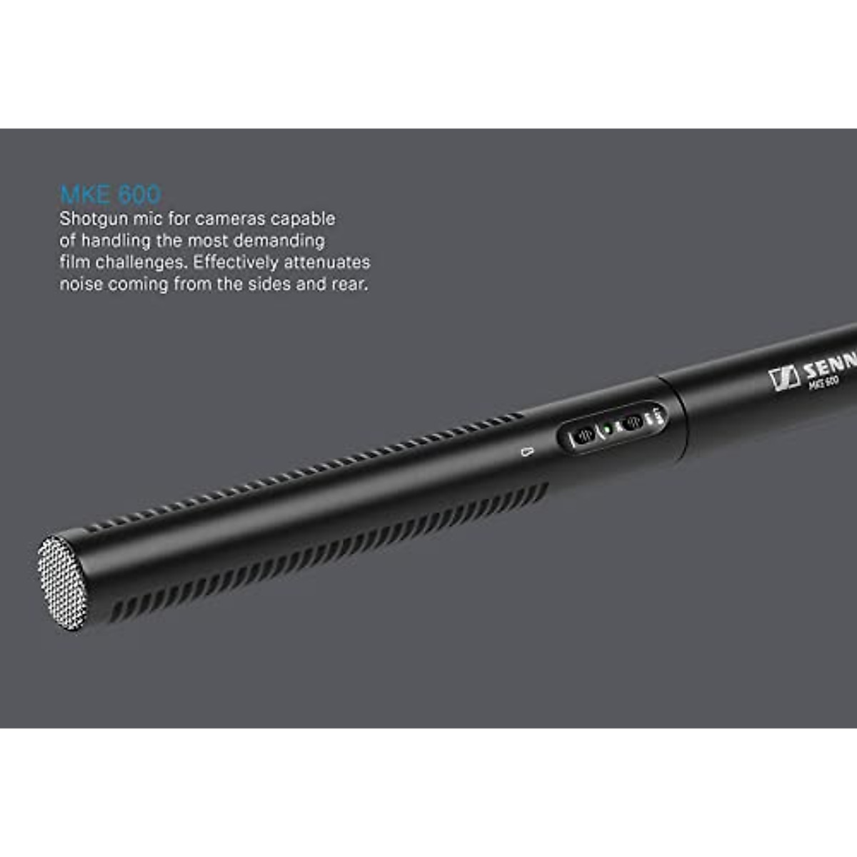 Sennheiser Professional MKE 600 Shotgun Microphone with XLR-3 to 3.5mm Connector for Video Camera/Camcorder