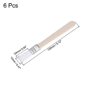 uxcell 0.5" Width Small Paint Brush Nylon Bristle with Wood Handle Painting Tool for Wall, Door, Cabinets, Furniture, Fences, White 6Pcs