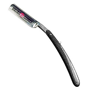 Gold Dollar Shaving Cut Throat Straight Razor Color Silver and Black