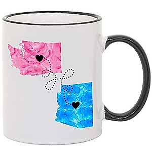 Long Distance Personalized Relationship Mug, Custom States, Girlfriend, Boyfriend, Family, 11oz or 15oz