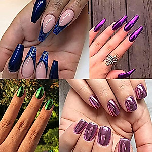 BISHENGYF 6 Box Chrome Nail Powder, Chrome Effect Nail Powder Set, Shiny Nail Glitter Powder with Magic Mirror Effect for Nail Art Design Decoration(Christmas Color Series)