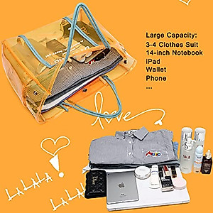 Women Clear Tote Handbag, Large Capacity Shoulder Bag Transparent Waterproof Purse Travel Open Tote Bag for Pool Gym, Blue