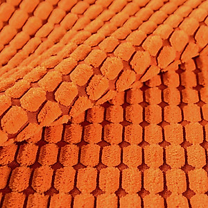 MERNETTE Pack of 2, Corduroy Soft Decorative Square Throw Pillow Cover Cushion Covers Pillowcase, Home Decor Decorations for Sofa Couch Bed Chair 18x18 Inch/45x45 cm (Granules Orange)