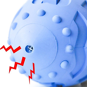 MCGOS Dog Teething Toys, Rubber Squeaky Football Fetch Dog Toy, Puppy Chewing Toys with Sound, Supports Active Biting Pet Biting Toys, Dog Teeth Cleaning Chew Toys for Dogs Puppies Aggressive Chewers