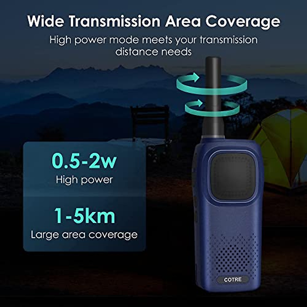 COTRE DMR 2 Way Radio - Digital&Analog Business Walkie Talky for Adults, Up to 2W Long Range Walky Talky, Automatic Backlight LED Screen, 30H Standby Time, 2 Charging Mode