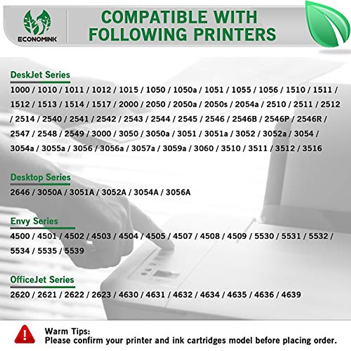 Economink Remanufactured Ink Cartridge Replacement for HP 61XL 61 XL Black Used in Envy 4500 4502 5530 DeskJet 2512 1512 2542 2540 2544 3000 3052a 1055 3051a 2548 OfficeJet 4630 Printer (1-Pack)