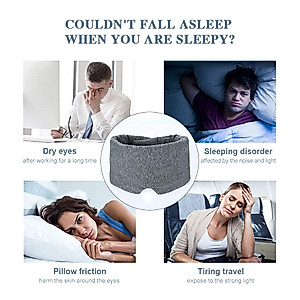 100% Handmade Cotton Sleep Mask Blackout - Comfortable & Breathable Eye Mask for Sleeping Adjustable Blinder Blindfold Airplane with Travel Pouch - Best Night Companion Eyeshade for Women Men Kid