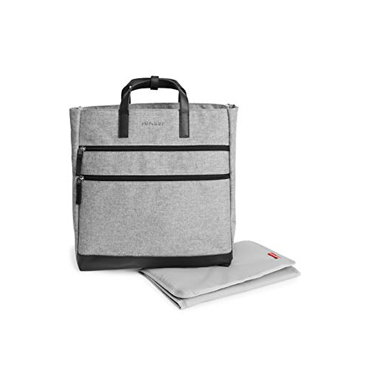 Skip Hop Diaper Bag Backpack: Trio Convertible 3 Wearable Styles with Changing Pad & Stroller Attachment, Grey Heather