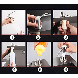 Delle Rosa Soap Dispenser, Liquid Soap Dispenser for Kitchen Sink, Brass Head Kitchen Sink Soap Dispenser Soap or Lotion Pump Dispenser Oil Rubbed Bronze, 11oz/320ml