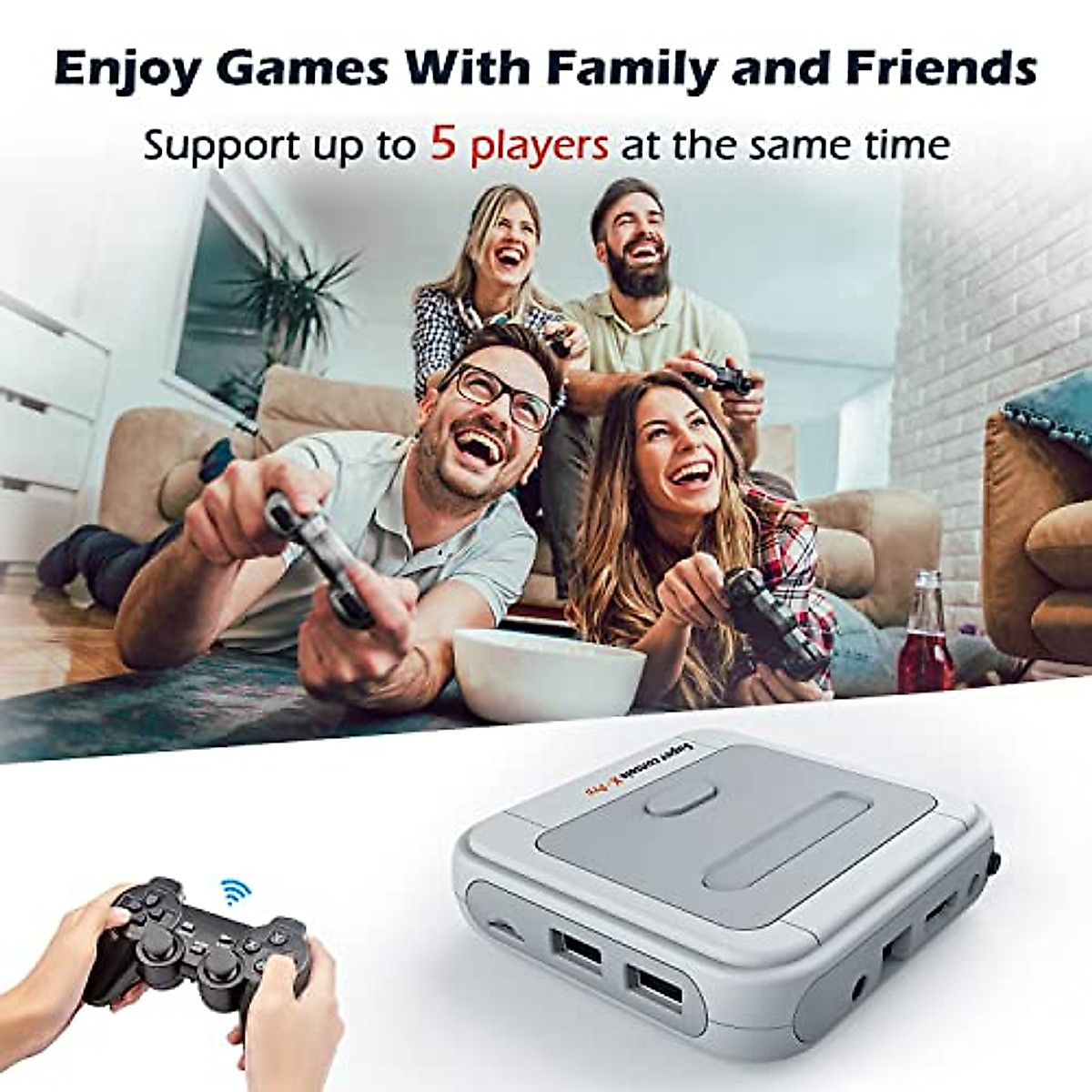 Kinhank Retro Game Console 128GB, Super Console X PRO Built-in 95,000+ Games, Video Game Console Systems for 4K TV HD/AV Output, Dual Systems (128G)