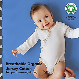 KeaBabies 2-Pack Organic Crib Sheets for Boys, Girls and Toddler Pillowcase for 13X18 Pillow - Jersey Fitted Crib Sheet - Organic Toddler Pillow Case for Boy, Kids - Baby Crib Sheets Neutral