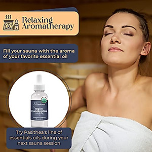 Pasithea Stainless Steel Sauna Oil Cup - Canadian Red Cedar Wall Mount and Adjustable Swing Arm - Sauna Accessories for Essential Oil Sauna Aromatherapy (Silver)