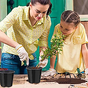 DUNPUTE 4 5 6 Inch Nursery Pots, 21 Packs Variety Plastic Pots with Drainage Hole, Plant Containers for Seedlings, Succulents, Transplanting (4 5 6 Inch, Black-Round)