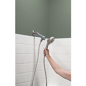 Moen Engage Magnetix Spot Resist Brushed Nickel 3.5-Inch Six-Function Eco-Performance Removable Handheld Showerhead with Magnetic Docking System, 26100EPSRN