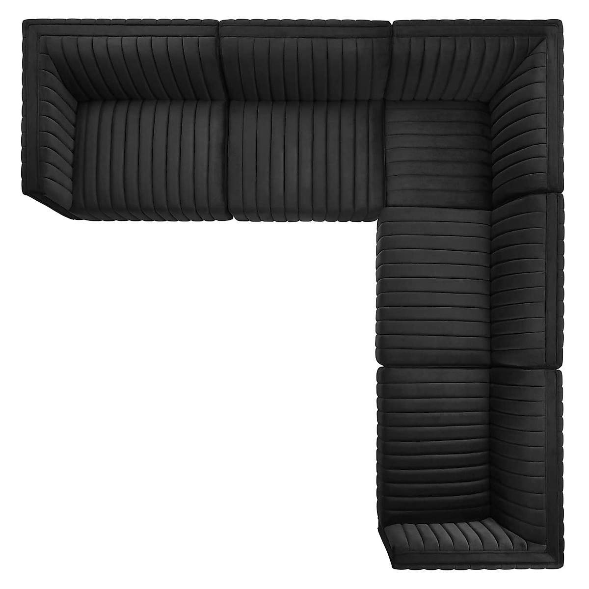 Modway Conjure 5-Piece Velvet and Stainless Steel Sectional in Gold/Black