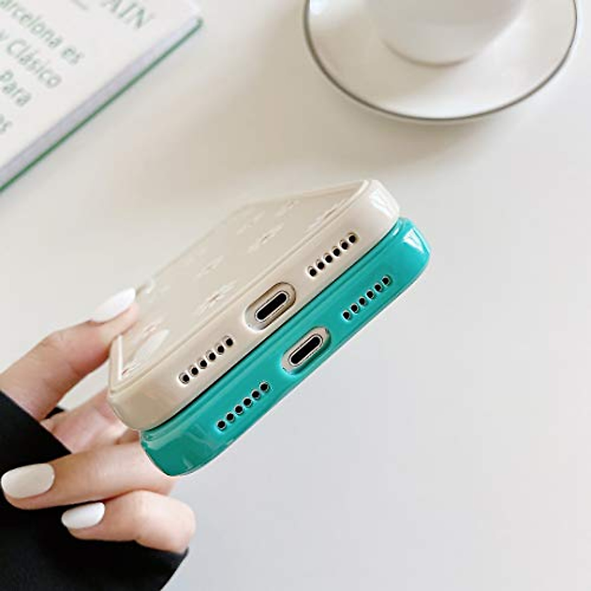 ZTOFERA TPU Back Case for iPhone XR, Daisy Pattern Glossy Soft Silicone Case, Cute Girls Case Slim Lightweight Protective Bumper Cover for iPhone XR - White