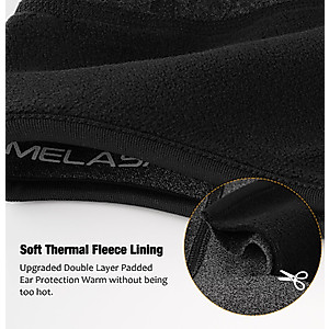 MELASA Winter Helmet Liner Skull Cap for Men Women, Fleece Lined Warm Cycling Cap with Glasses Holes, Thermal Hat Beanie for Running Cycling Motorcycle(Dark Gray)