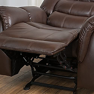 CHRISTOPHER KNIGHT HOME Merit Faux Leather Glider Recliner Club Chair, Dark Brown