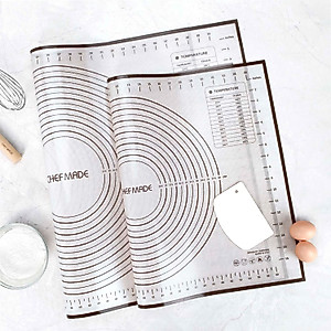 CHEFMADE Silicone Baking Mat, 36" x 24" Extra Thick Large Non-Stick Sheet Mat with Measurement | Non-Slip Reusable Food Grade Flexible Dishwasher Safe｜Making,Cookies,Macarons,Bread,Pastry and Pizza