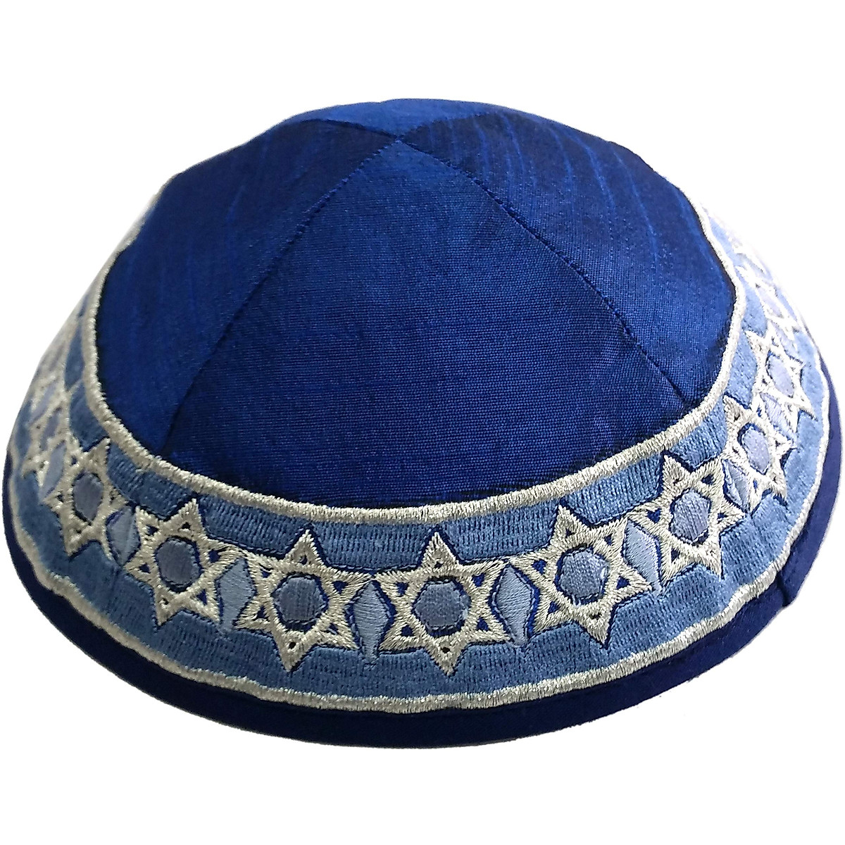 EMANUEL Yair Blue Magen David Star Embroidered Kippah Yamaka (YME-14B)