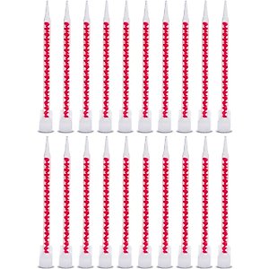 ANZHUO Dual Barrel Mixing Nozzle, 20 Double epoxy Spray Gun nozzles, Suitable for 200ml and 400ml Manual Ink cartridges （20 Pieces）