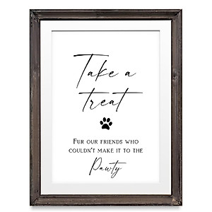 Take a Treat Doggie Bag Sign, Dog Wedding Decoration, Pet Favor Cat, Treat Reception Gift for Guests, Thank You Bridal Shower Supplies, Fur Our Friends Who Couldn't Come to The Pawty