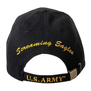 101st Airborne Division Screaming Eagles Embroidered Cap Hat - Adjustable Buckle Closure Black