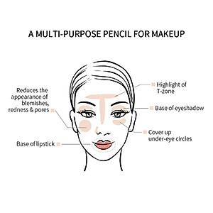 6 PCS Dark Circles Treatment Multi-Use Concealer pen, Wonder Concealer Pencil Tricolor, Professional Makeup Covered Concealer Pen Tattoo Concealer (Combination)